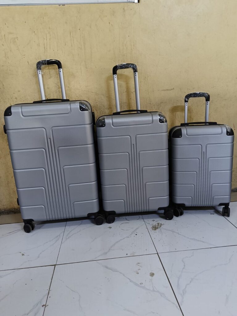 fibre 3in1 travel suitcase grey quality trolley travel bag